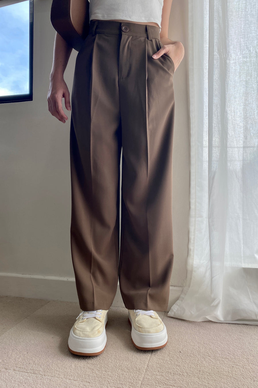 Pleated coffee trouser – coolfairy